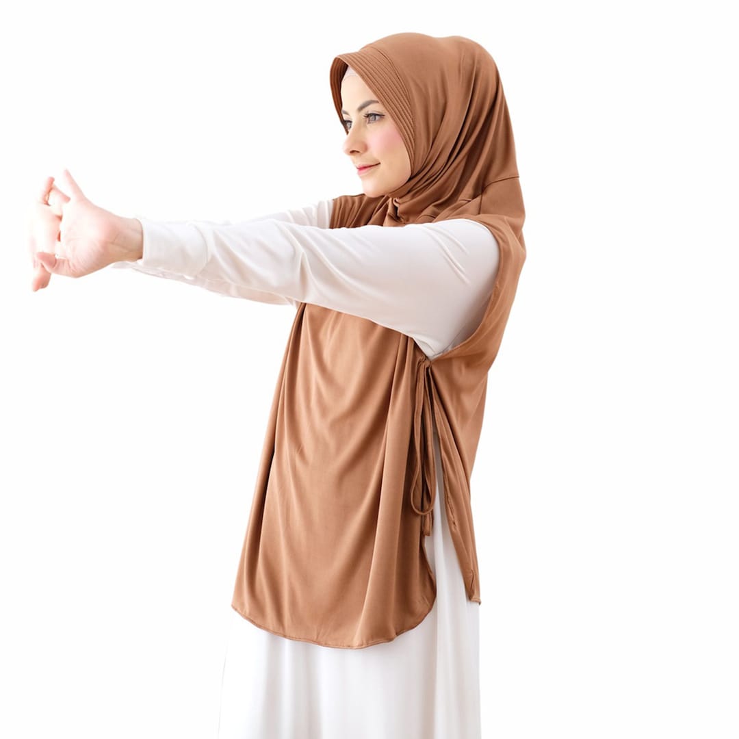 Jersey Sport Hijab: Instant Khimar With Connecting Straps - Etsy