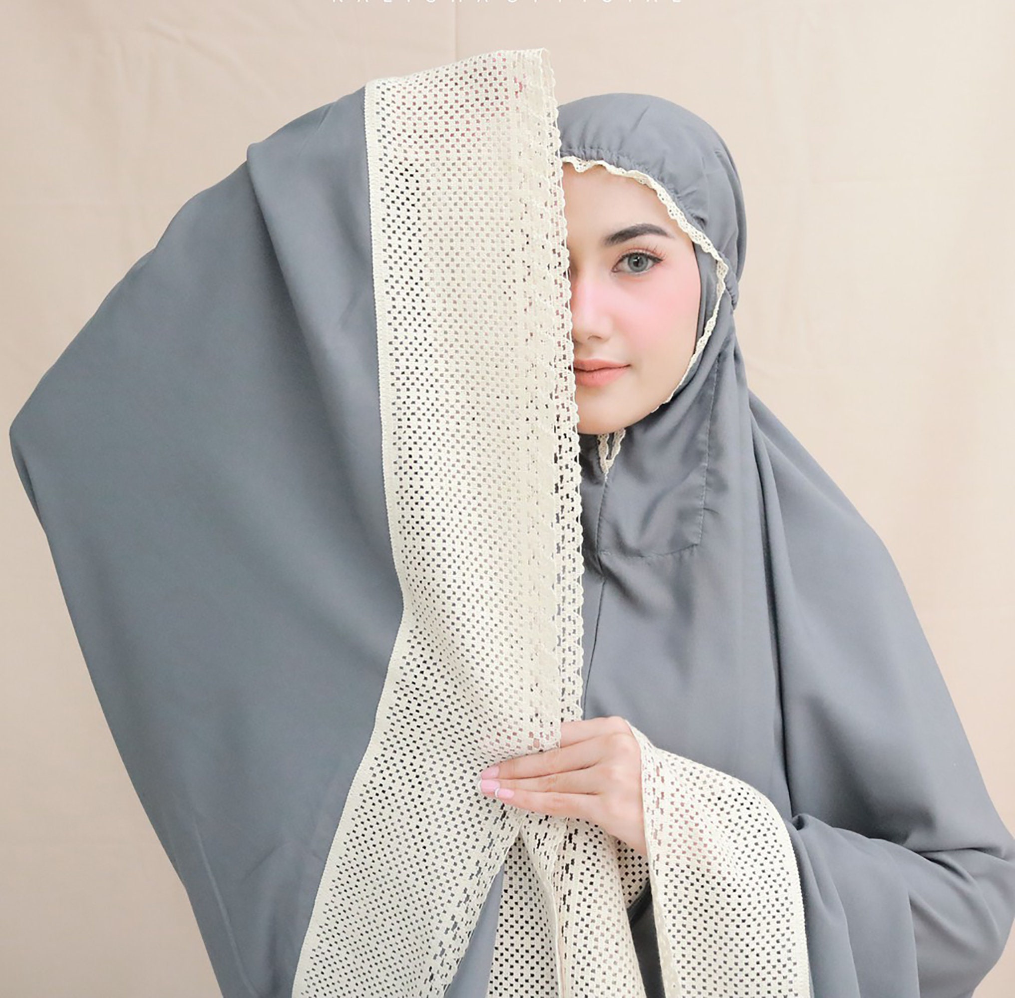 Polymicro Muslim Prayer Set: Lace Trimmed Hijab Prayer Dress - Etsy