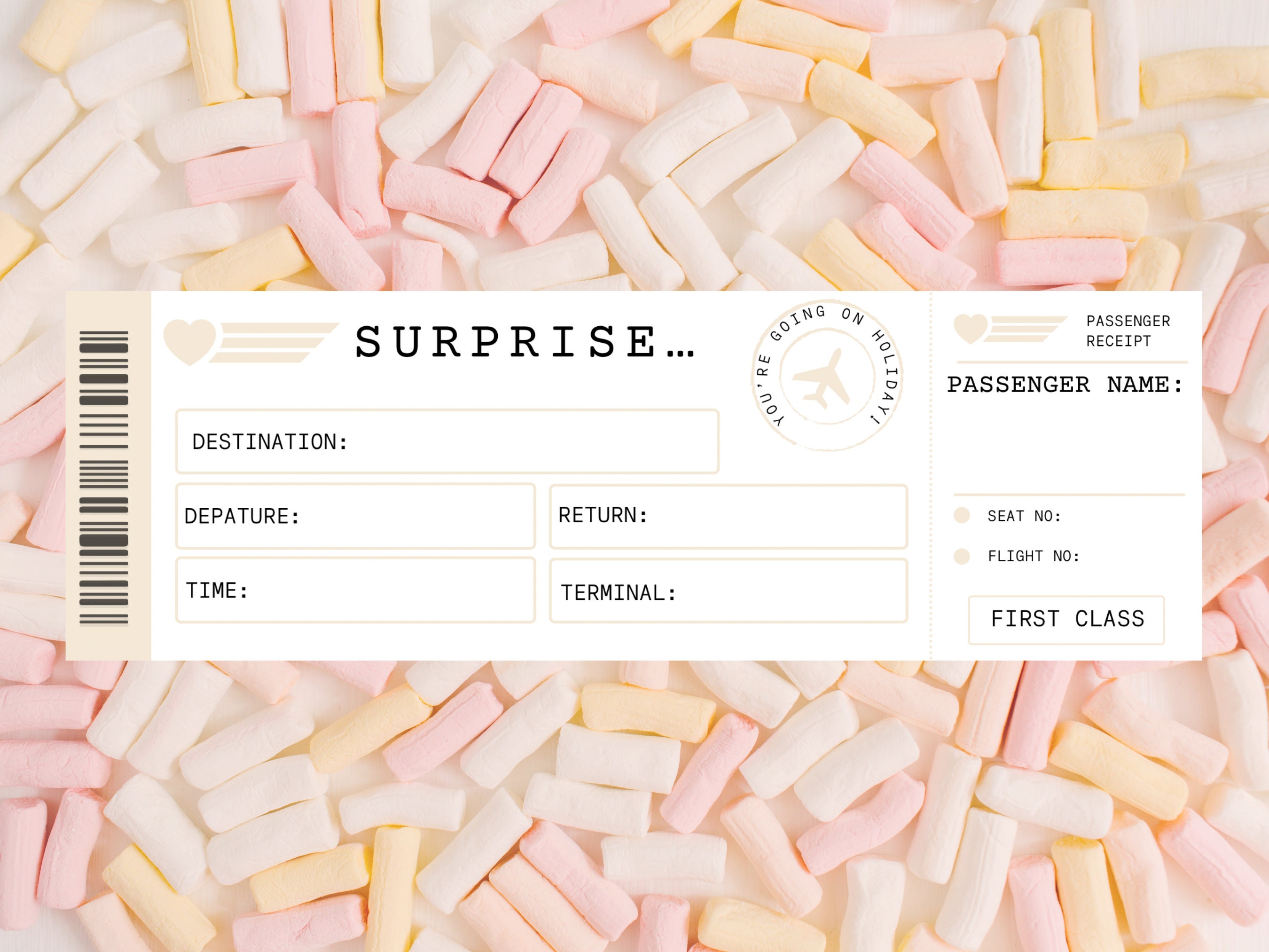 Boarding Pass Template | Printable, PDF, Vacation, Trip, Surprise ...