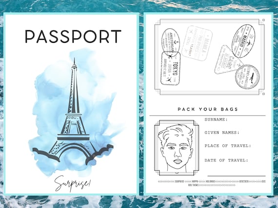 Passport Template Download Printable PDF Vacation Trip - Etsy