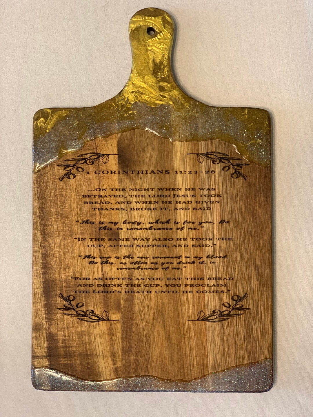 Communion Board- LG Gold/ Glitter Resin Handle - Etsy
