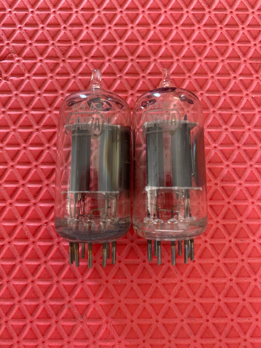 Matched Pair RCA Clear Top 12AU7 12AU7A Vacuum Tubes Valves Steel ...