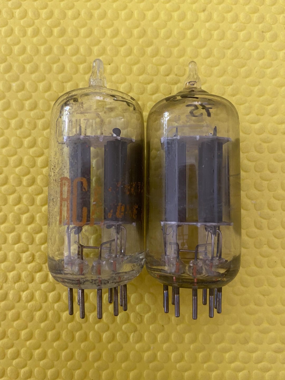 Matched Pair RCA Clear Top 12AU7 12AU7A Vacuum Tubes Valves Steel ...