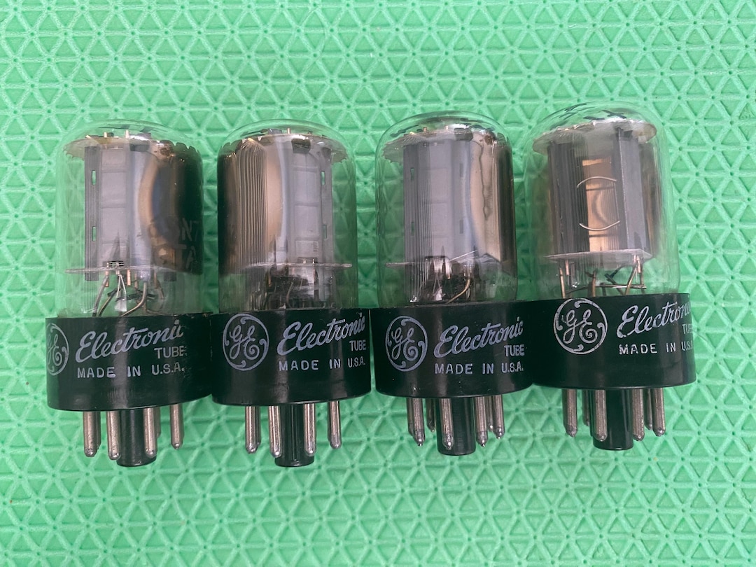 Matched Quad General Electric GE 6SN7 6SN7GTA Vacuum Tubes Copper ...