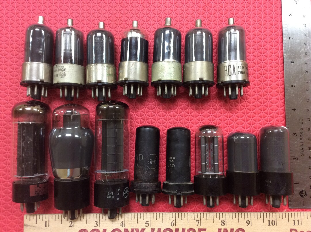 15 Vacuum Tubes for Steampunk Art Projects Medium-size Octal Lot of ...