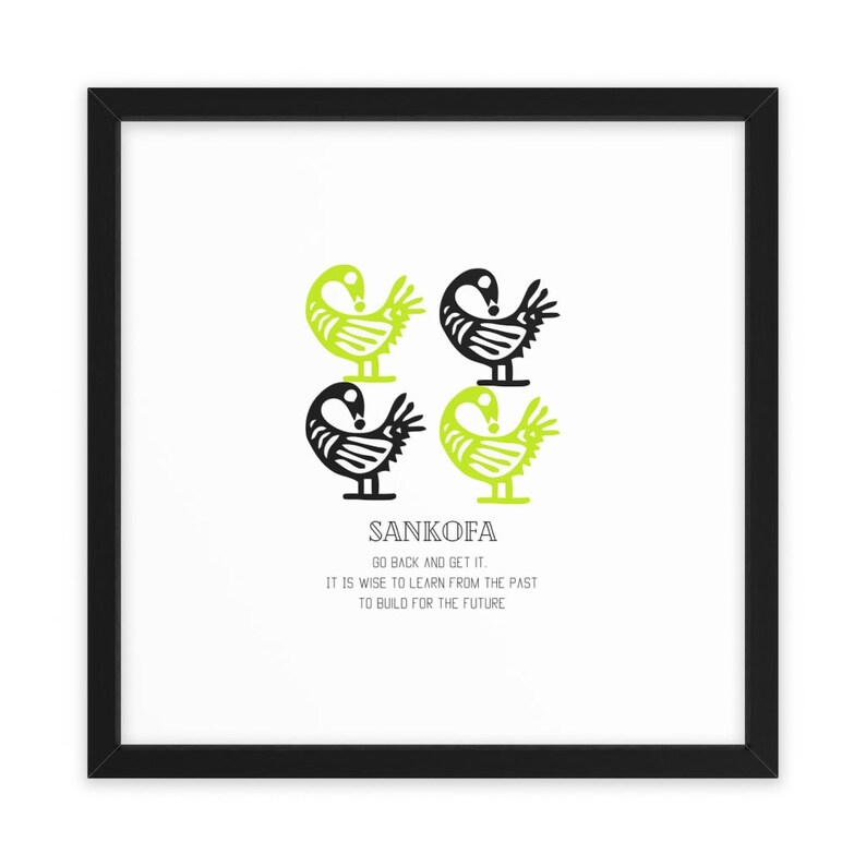 Framed Art Adinkra Symbol Sankofa Bird Contemporary | Etsy