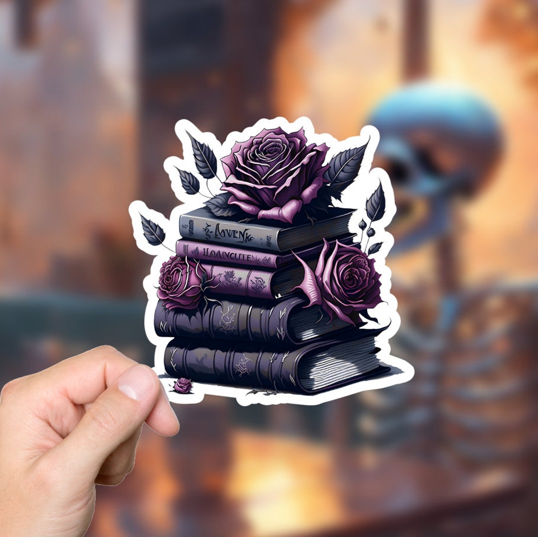 Stack of Books, Dark Books, Reading Sticker, Book Sticker, Readers ...