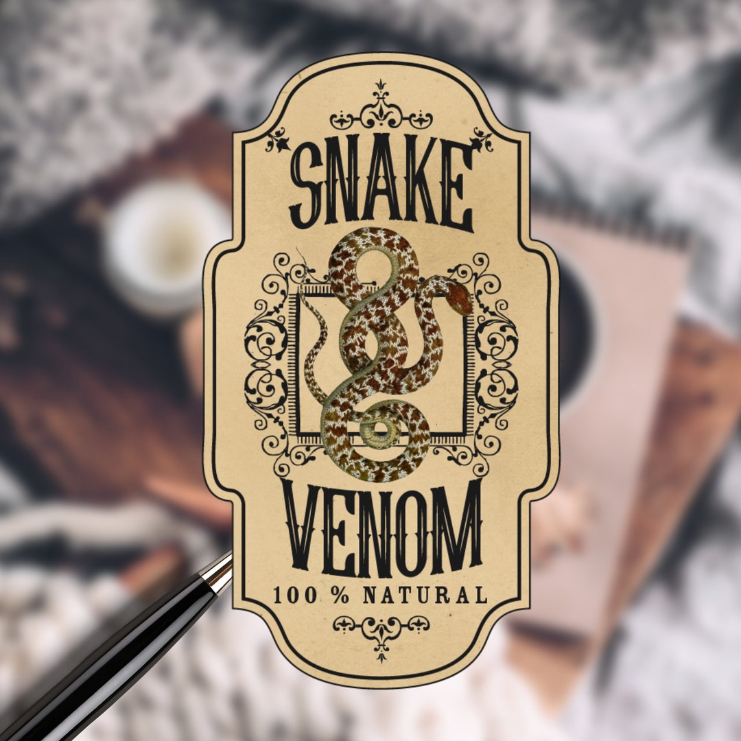 Snake Venom Sticker, Wine Bottle Label, Halloween Label, Halloween ...