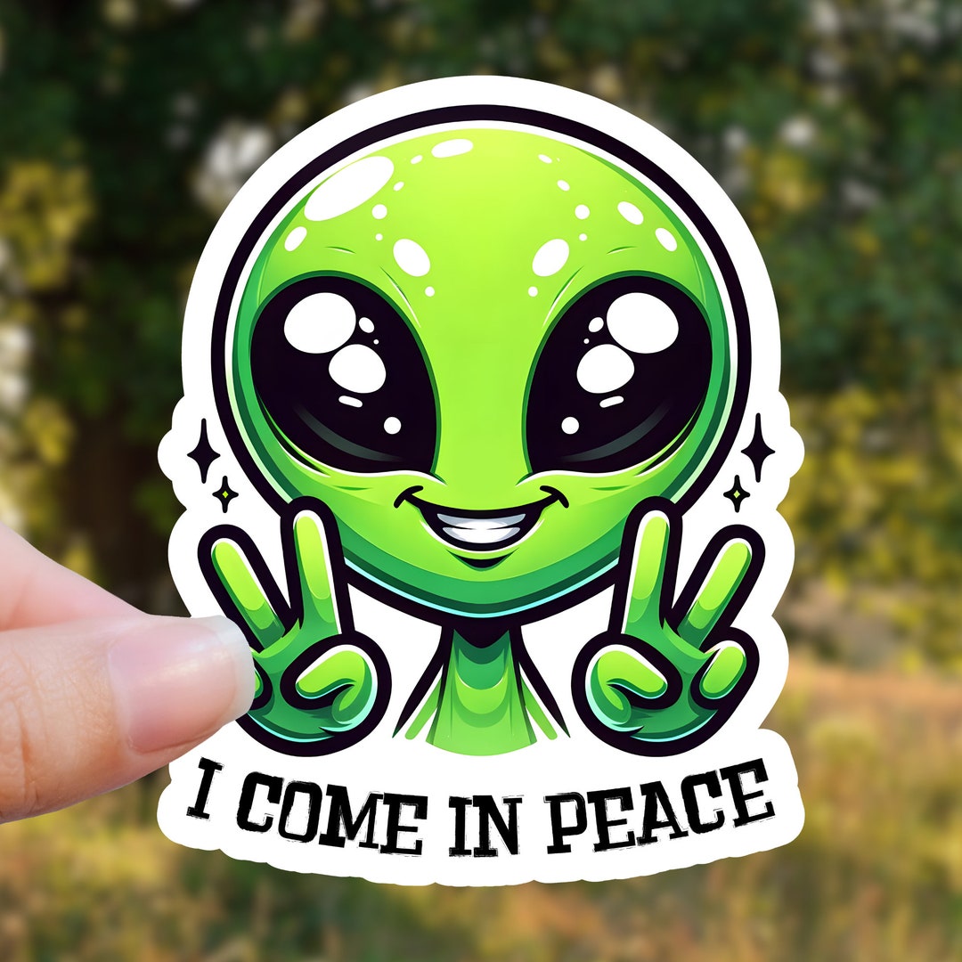 Alien Sticker Alien Sticker Funny Sticker Extraterrestrial Sci Fi ...
