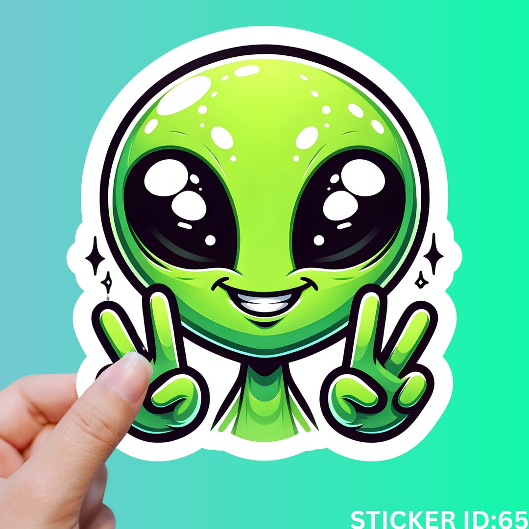 Alien Sticker Alien Sticker Funny Sticker Extraterrestrial Sci Fi ...