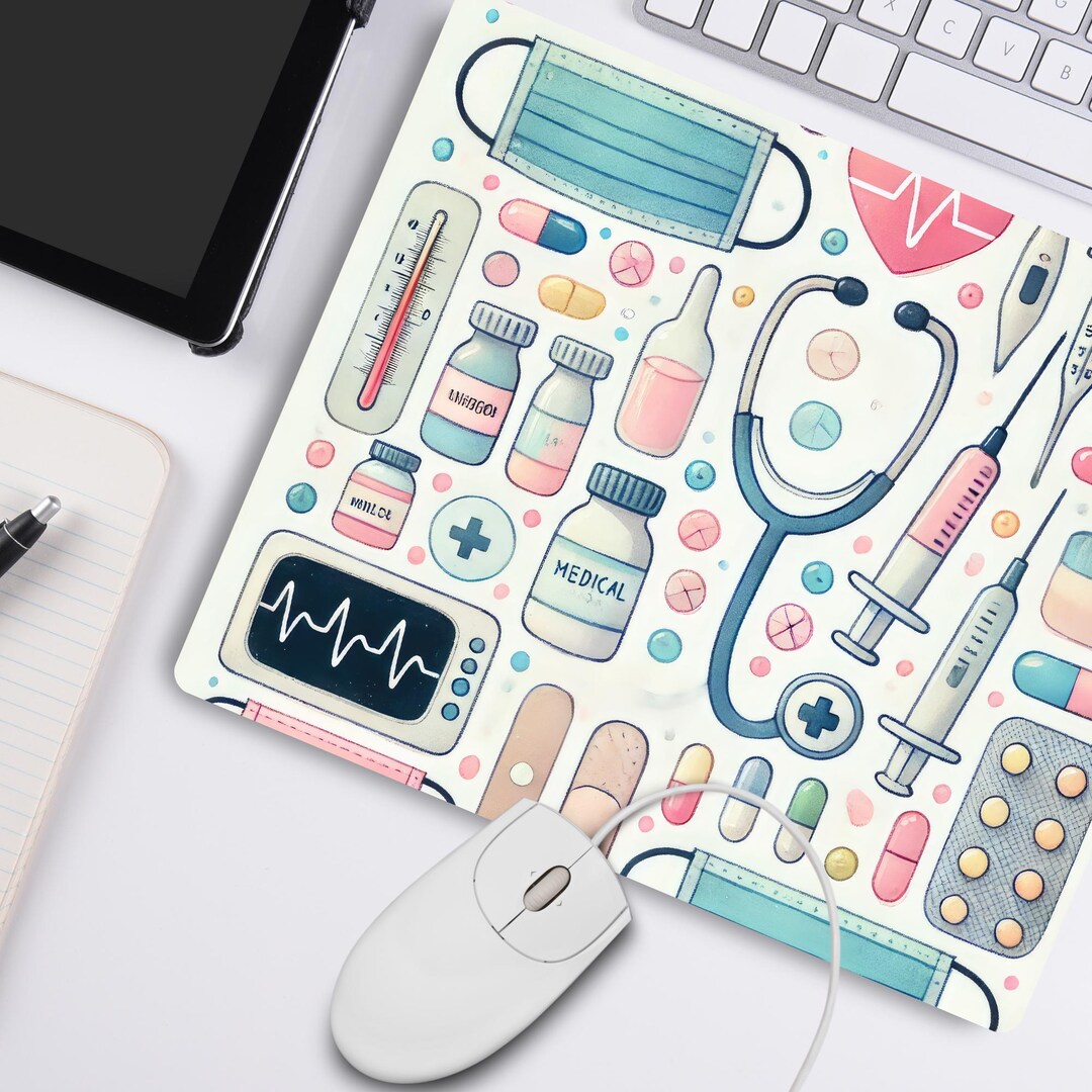 Blue Nurse Mouse Pad, Office Decor, Desk Accessories, Coworker Gift ...