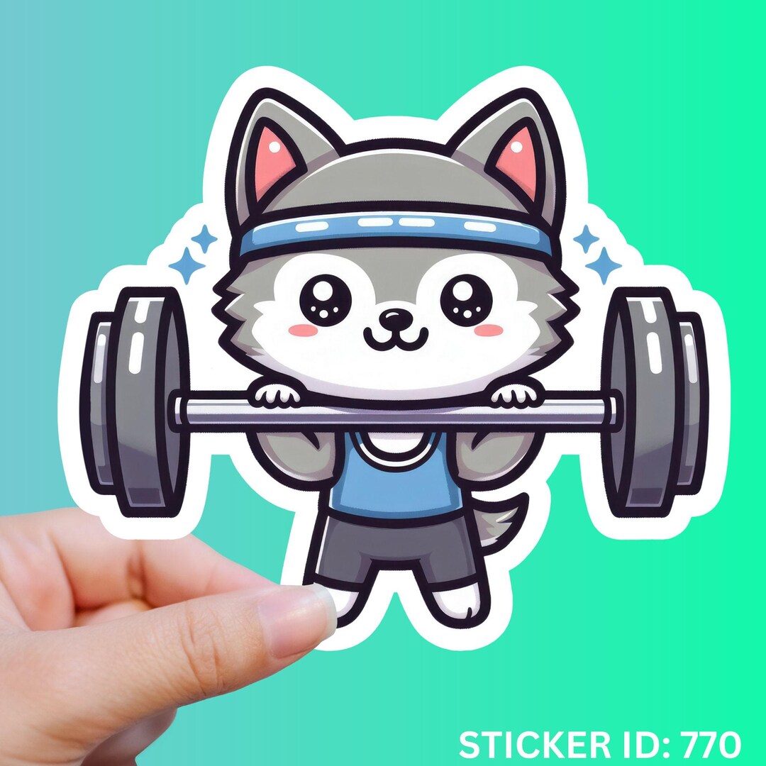 Wolf Lifting Sticker Gym Sticker Gym Gift Weight Lifting Water Bottle ...