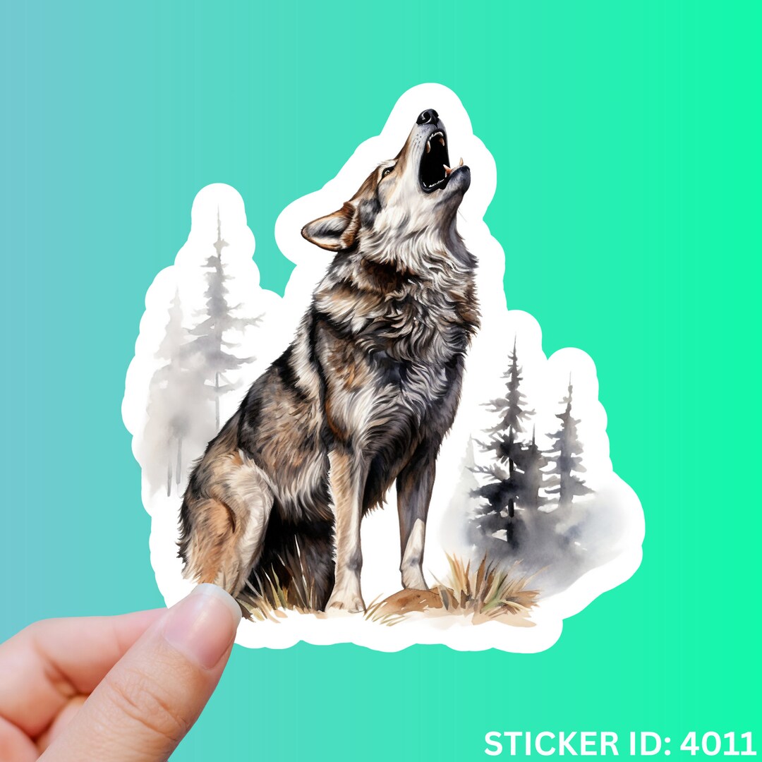 Wolf Sticker, Werewolf Sticker, Woodland Decal, Wild Animal Laptop ...
