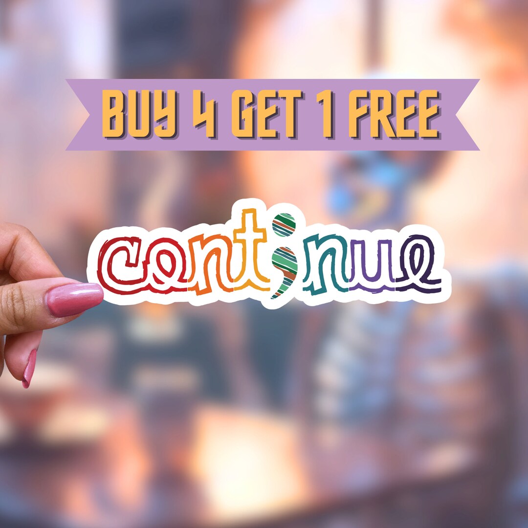 Semicolon Sticker, Coma, Flower Sticker, Laptop Decal, Aesthetic ...