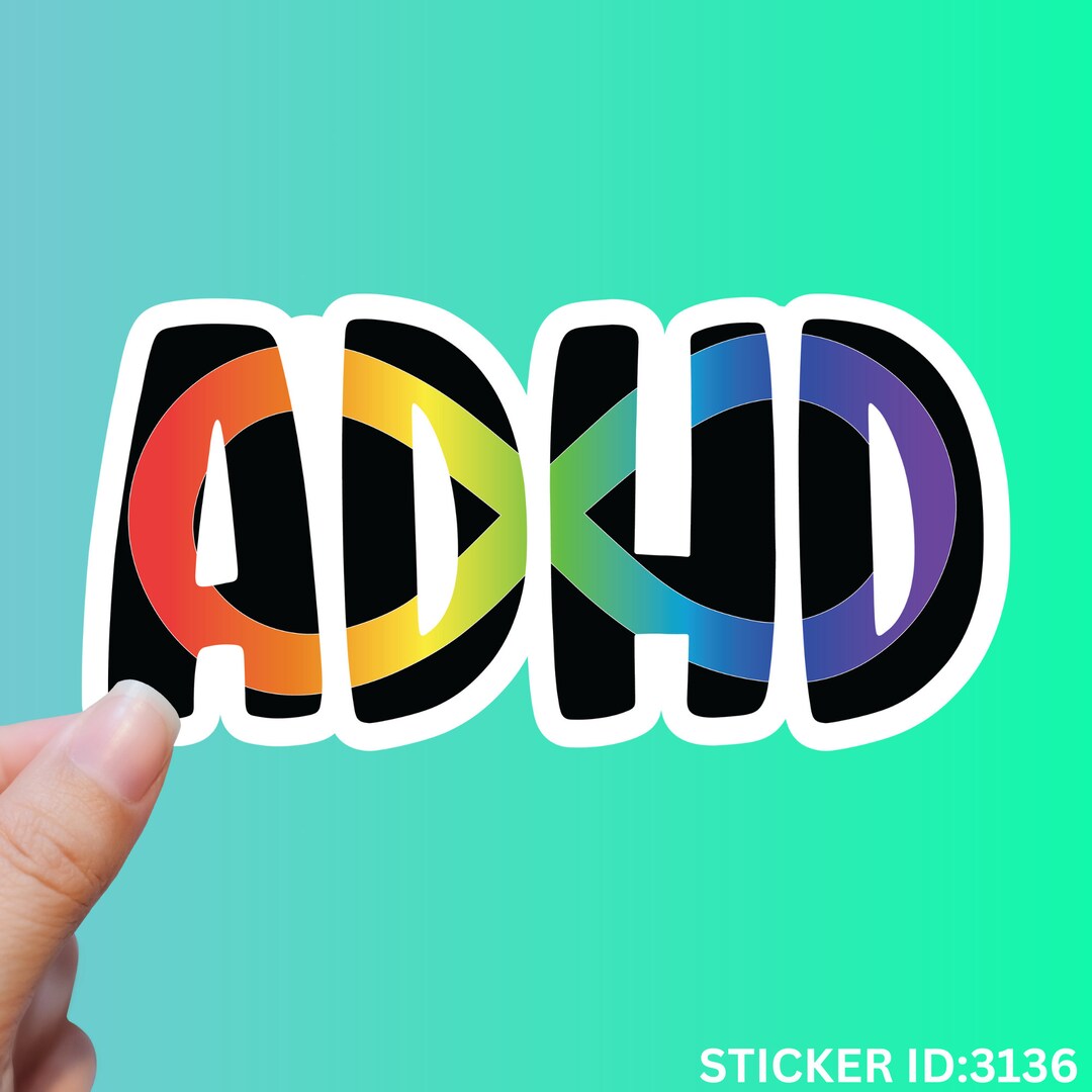 ADHD Infinity Sticker Water Bottle Sticker ADHD Sticker Gift Laptop ...