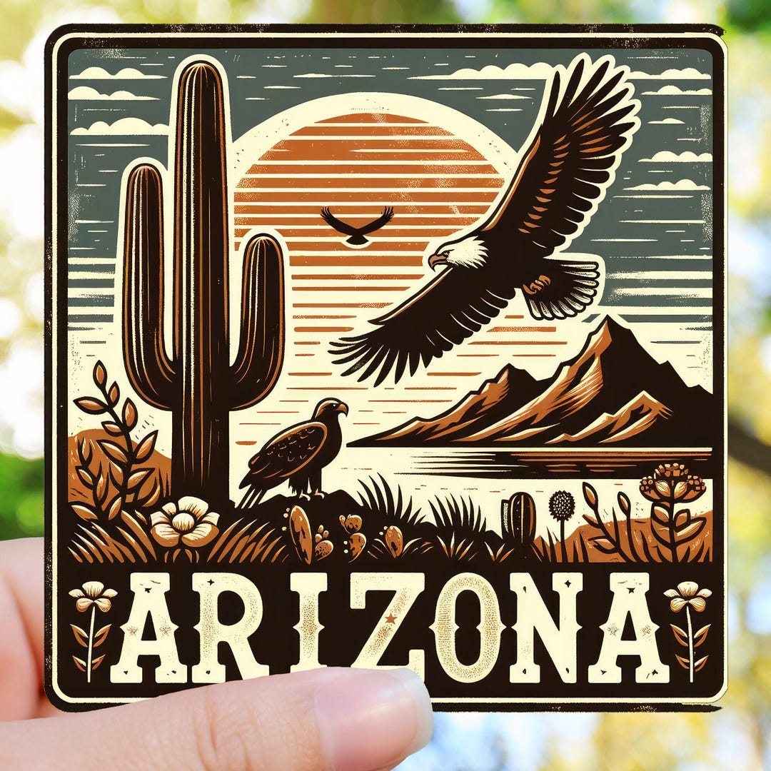 Arizona Sticker State Sticker Desert Sticker Phoenix Sticker Cactus ...