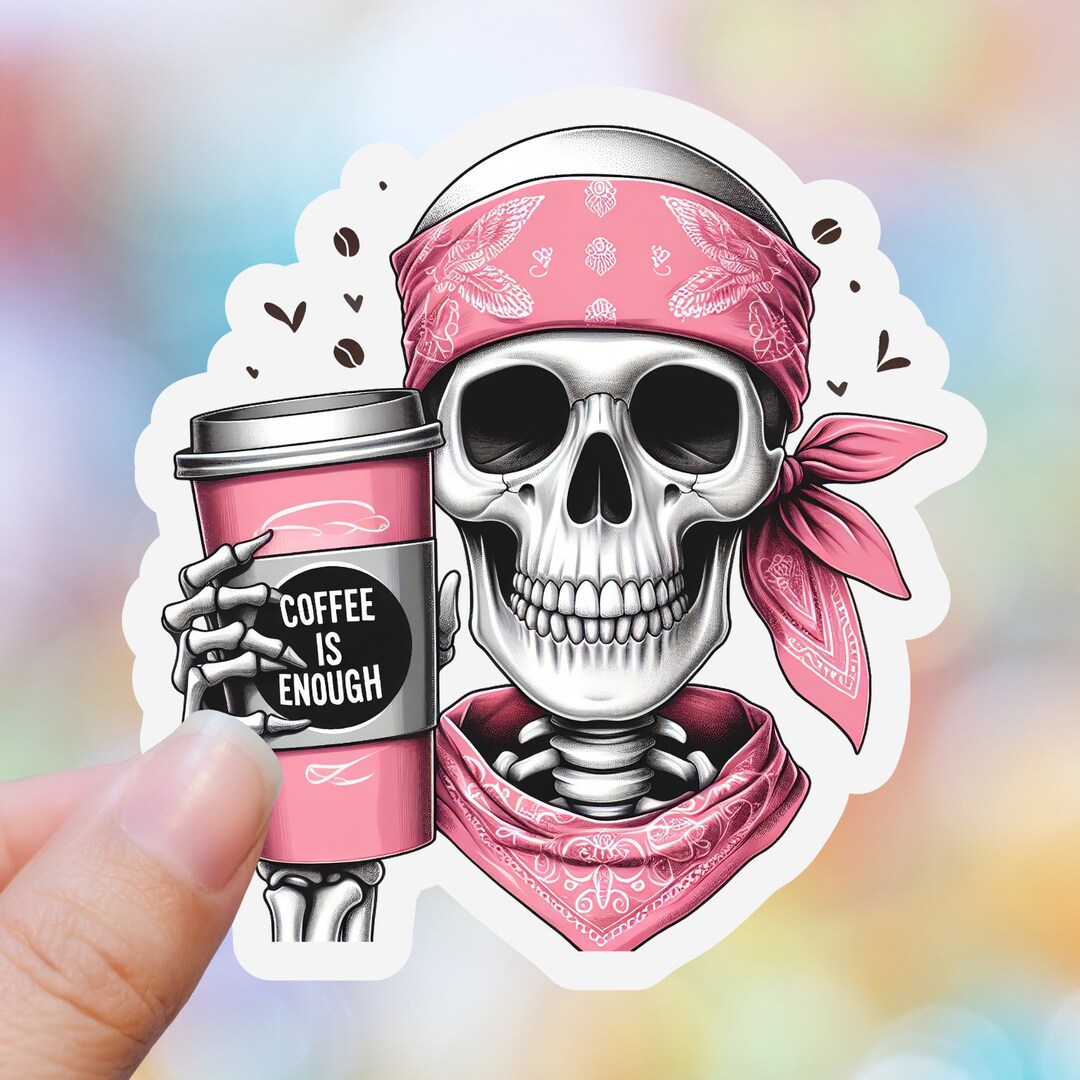 Dead Inside but Caffeinated, Coffee Sticker, Breakfast Sticker ...