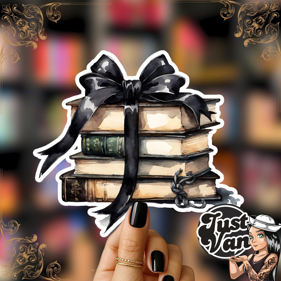 Antique Books Stack of Books Flower Sticker Book Sticker Reader Sticker ...