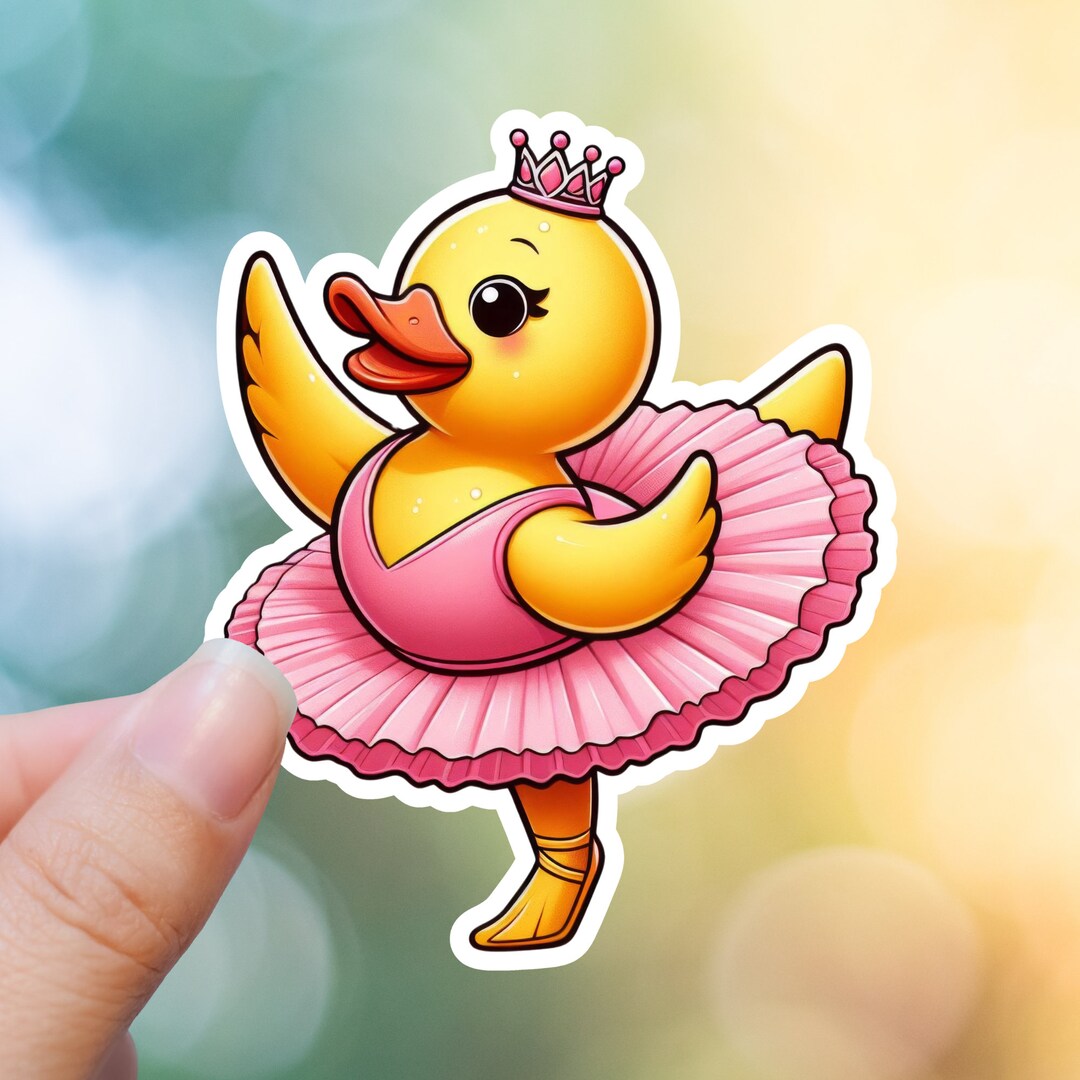 Ballerina Duck Sticker, Rubber Duck Sticker, Laptop Sticker, Tumbler ...