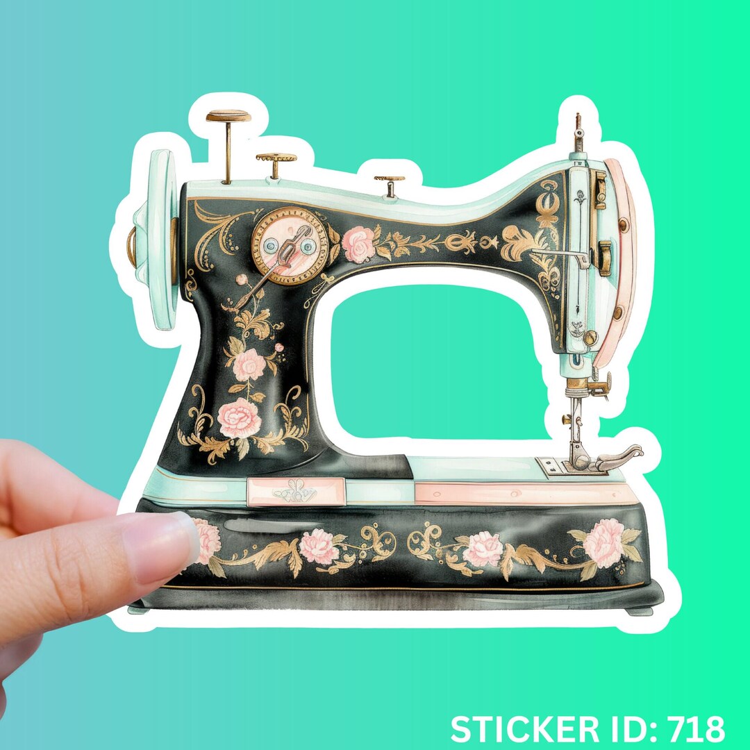 Sewing Stickers, Vintage Sewing Machine Decal, Retro Stickers, Gift for ...