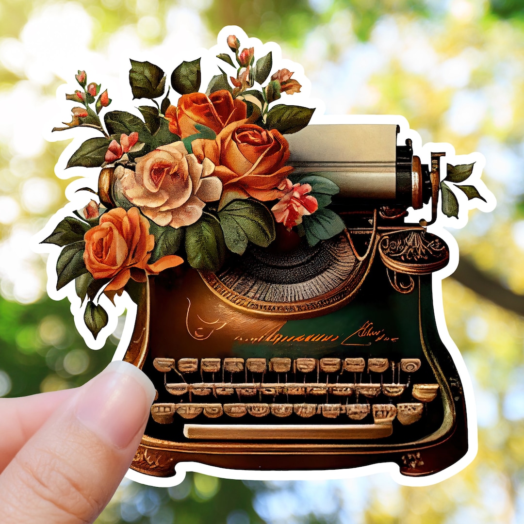 Typewriter Sticker Writer Sticker Old Fashion Antique Typewriter ...