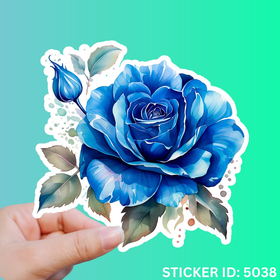 Blue Rose Sticker Plant Lady Plant Lover House Plant Mom Laptop Sticker ...