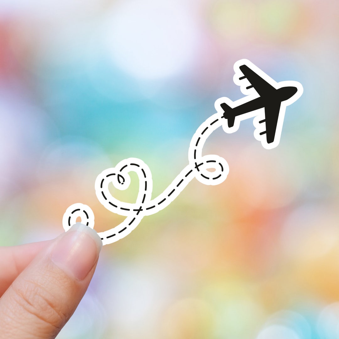Airplane Love Destination Sticker, Love Travels Sticker, Long Distance ...