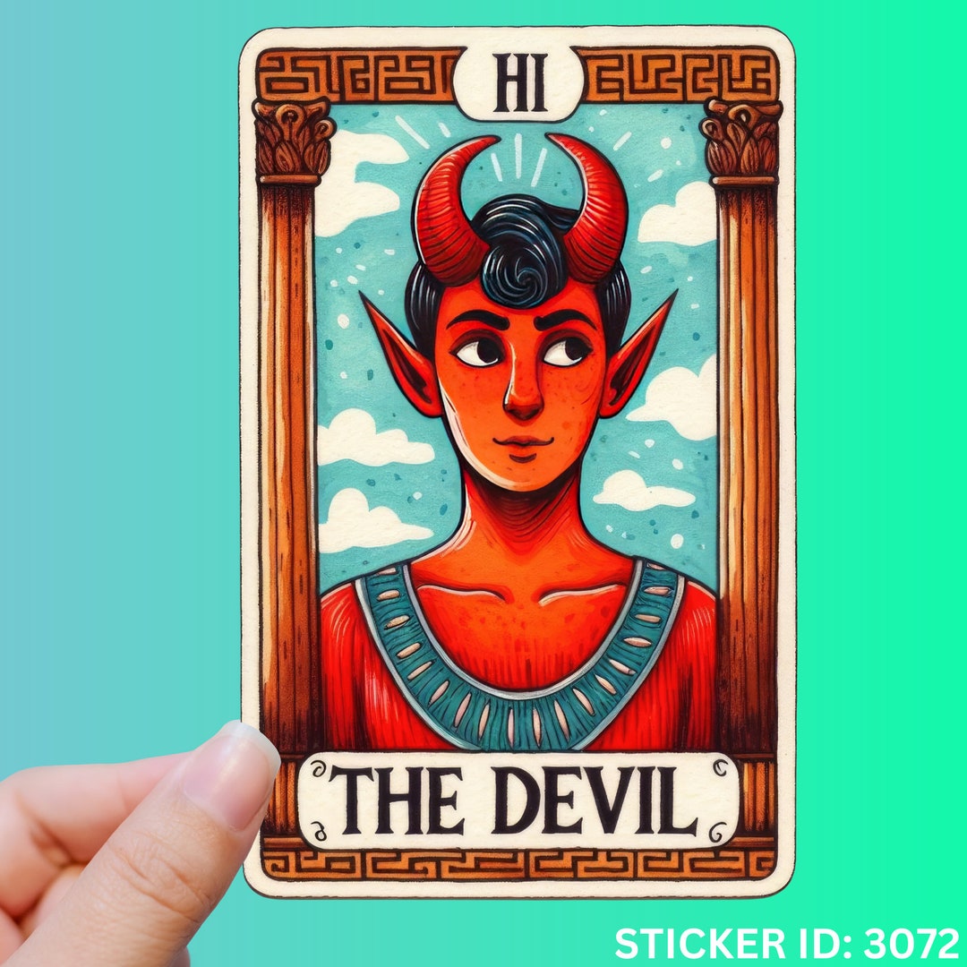 The Devil Tarot Card Sticker Devil Tarot Card Tarot Sticker Fantasy ...