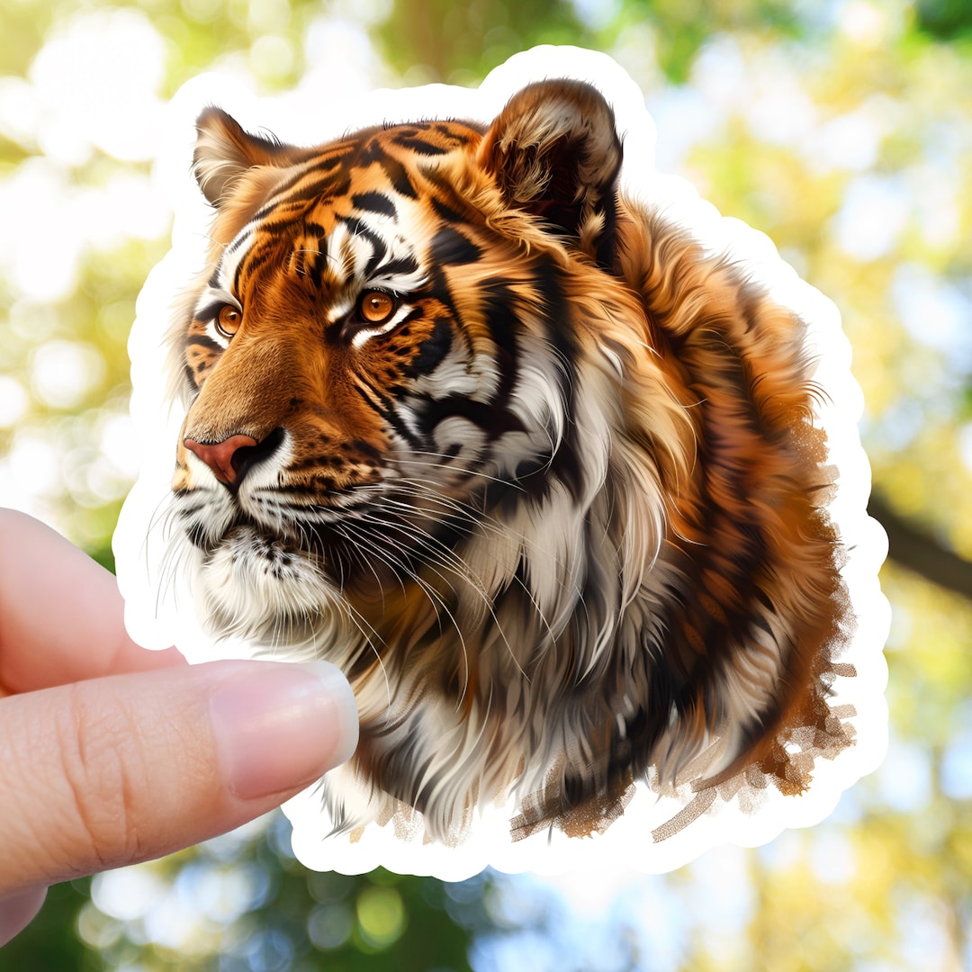 Tiger Sticker Africa Tiger Flower Sticker Wild Animal Flower Desert ...