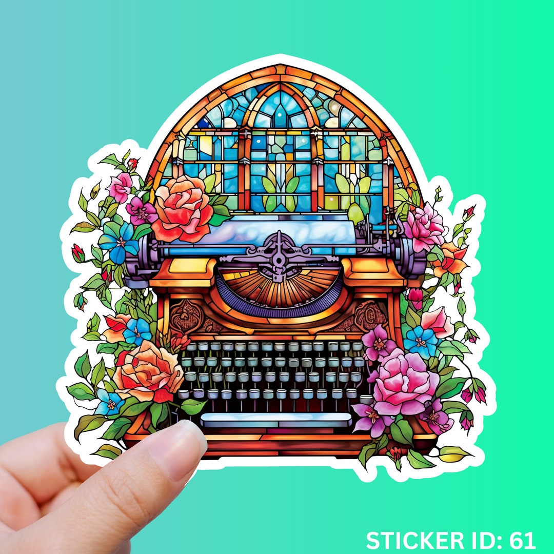 Typewriter Sticker Writer Sticker Old Fashion Antique Typewriter ...