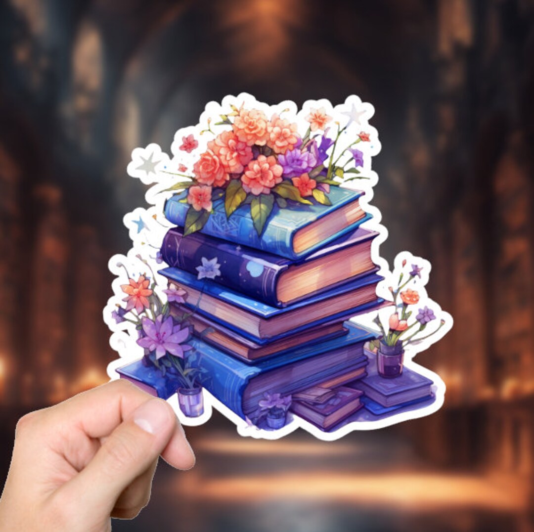 Stack of Books, Dark Academia, Dark Romance, Romance Sticker, Library ...