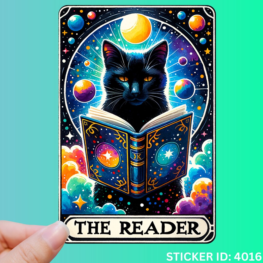 The Reader Tarot Card Sticker Reader Sticker Tarot Sticker Book Sticker ...