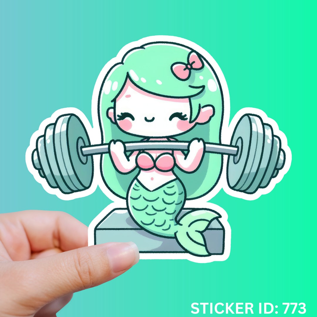 Mermaid Lifting Sticker Gym Sticker Gym Gift Weight Lifting Water ...