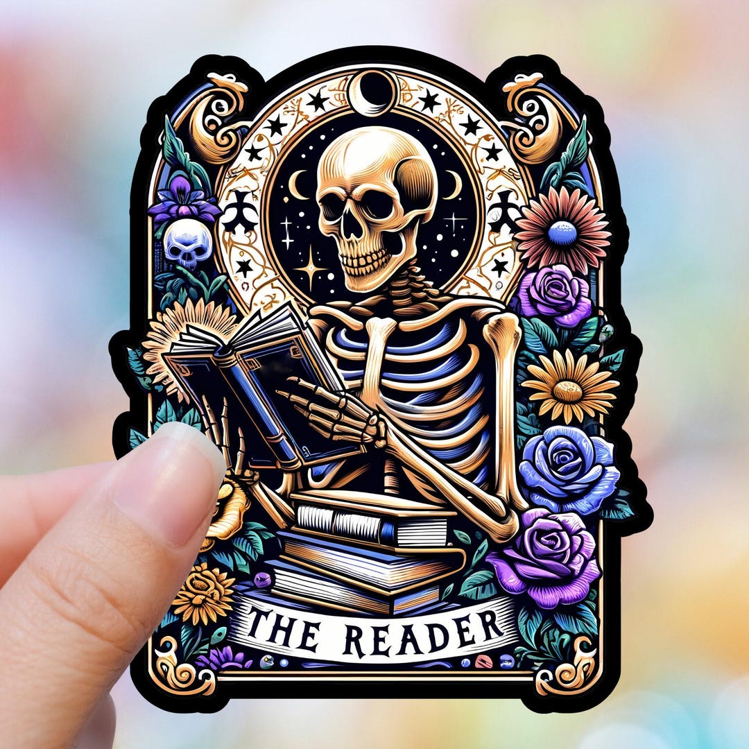 The Reader Tarot Card Sticker, Witchcraft Decals, Halloween Decor ...