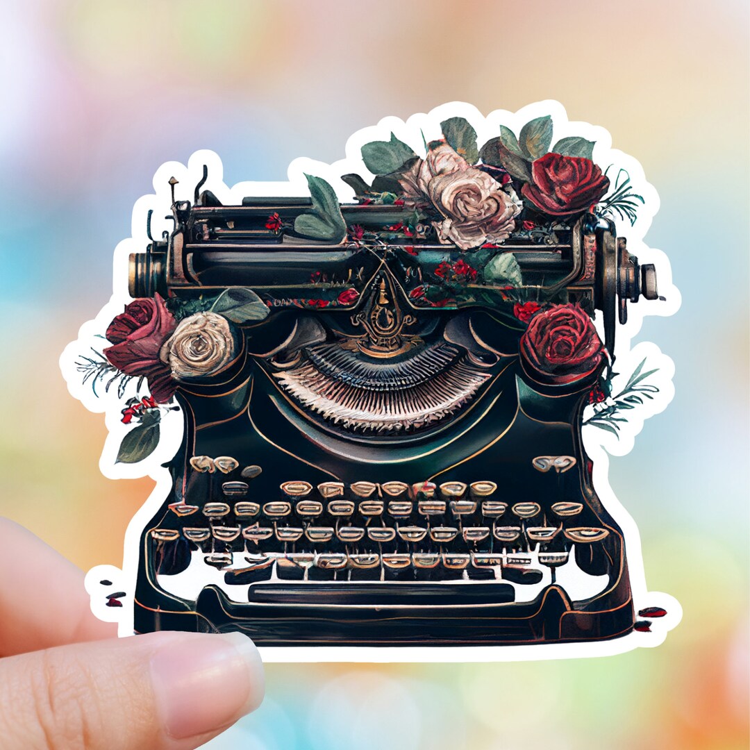 Typewriter Sticker, Author Sticker, Reader Sticker, Laptop Sticker ...