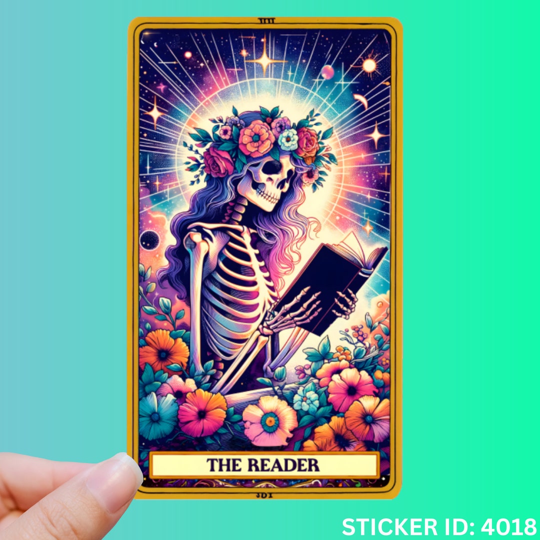 The Reader Tarot Card Sticker Reader Sticker Tarot Sticker Book Sticker ...