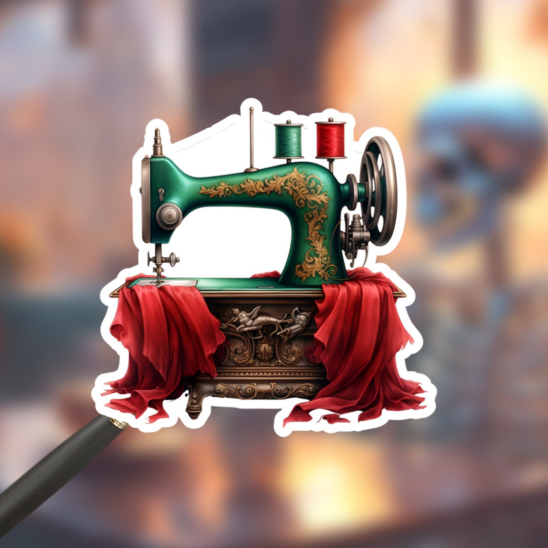 Vintage Sewing Machine, Vintage Sticker, Sewing Sticker, Crafting ...