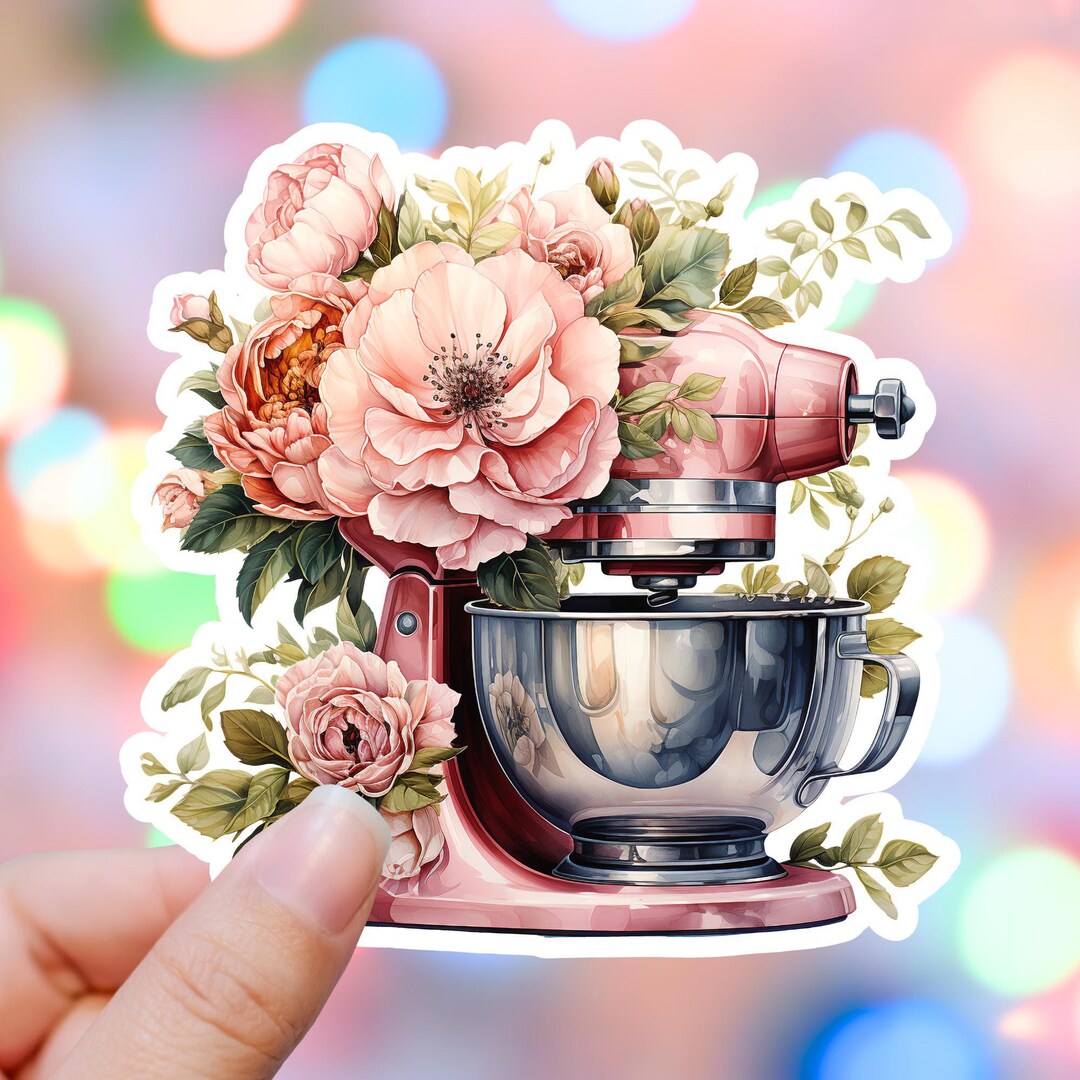 Baking Stickers, Cake Mixer Sticker, Gift for Her, Baking Flower ...