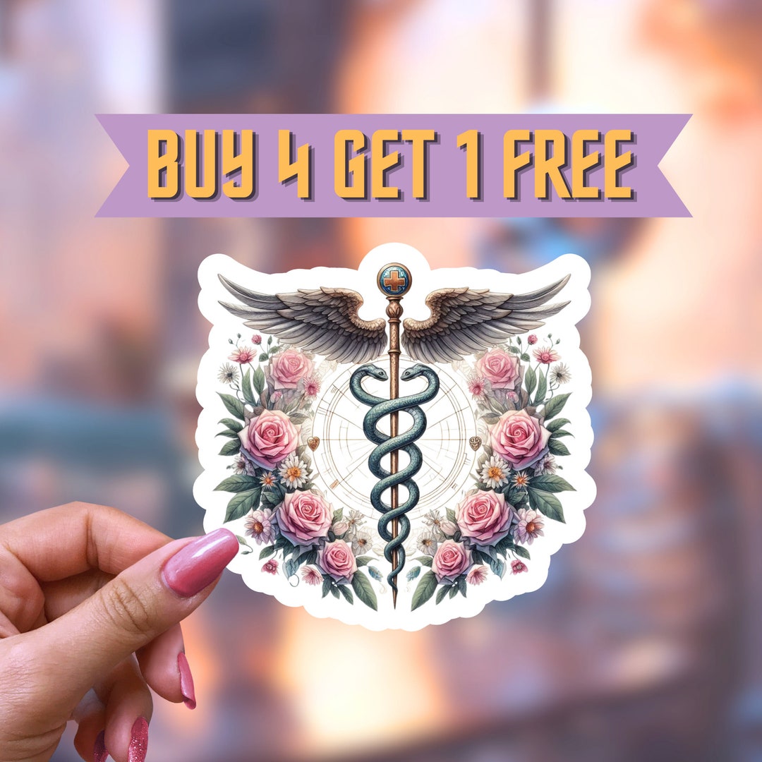 Caduceus Sticker for Laptop Sticker for Tumbler Sticker for Journaling ...
