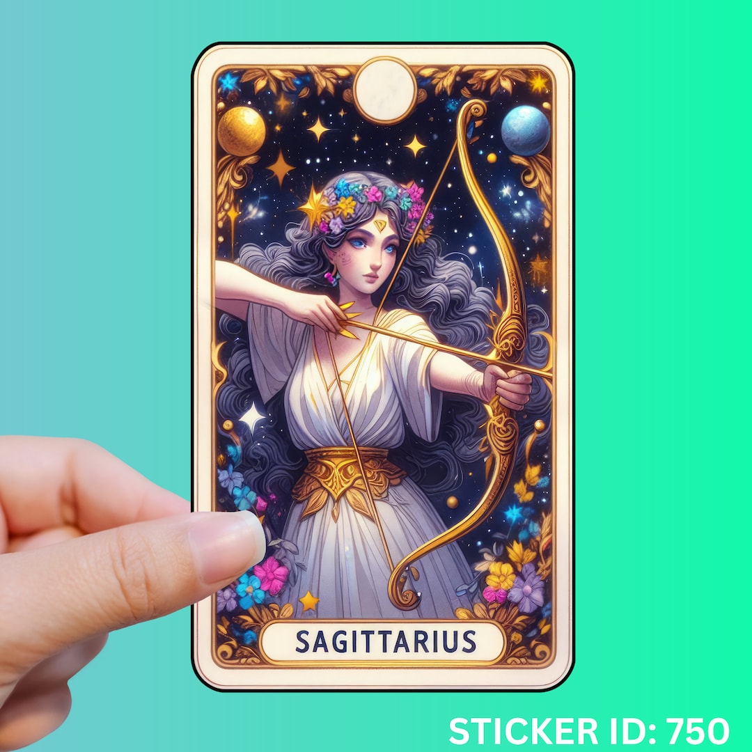 Sagittarius Tarot Card Sticker Laptop Sticker Tarot Sticker Fantasy ...