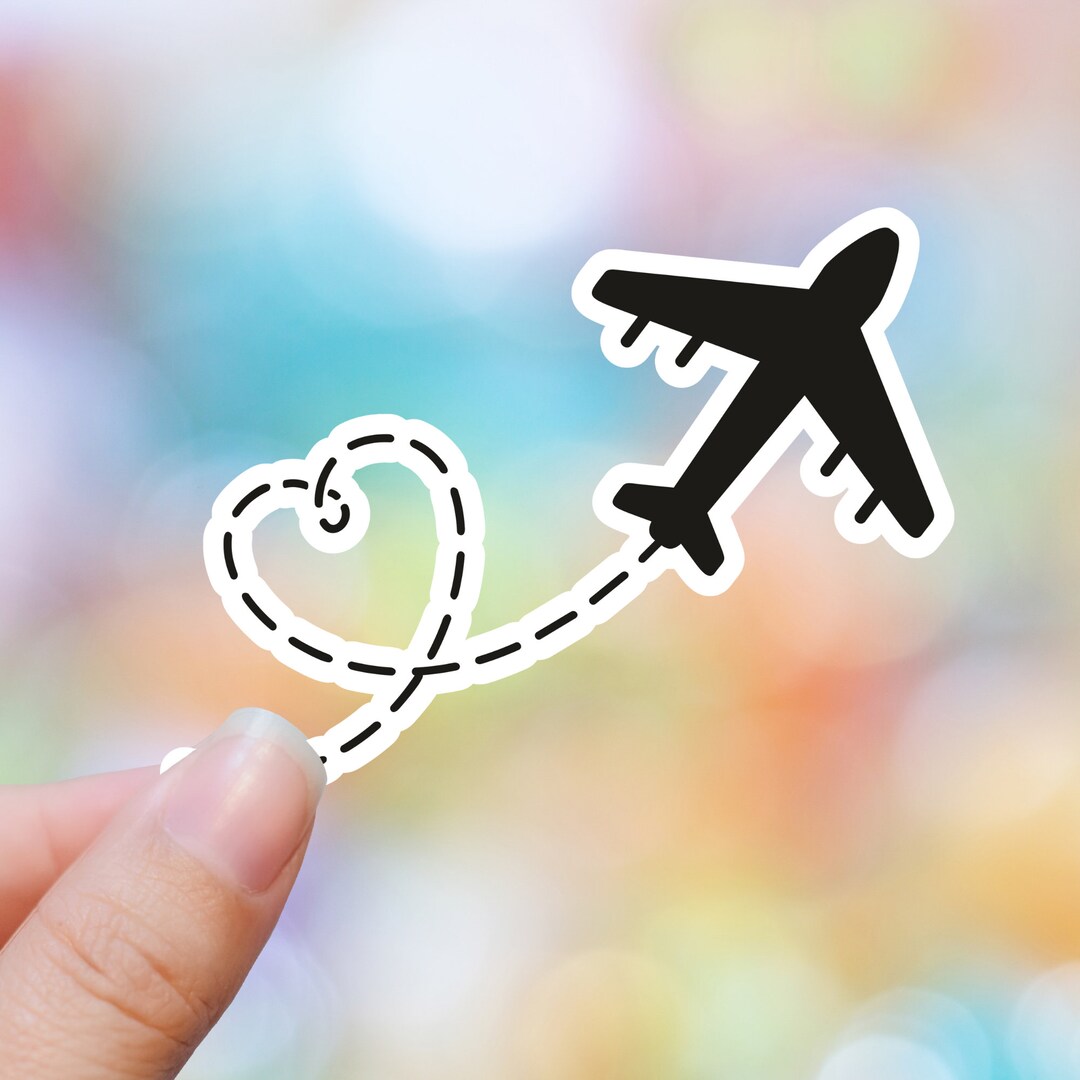 Airplane Love Destination Sticker, Love Travels Sticker, Long Distance ...