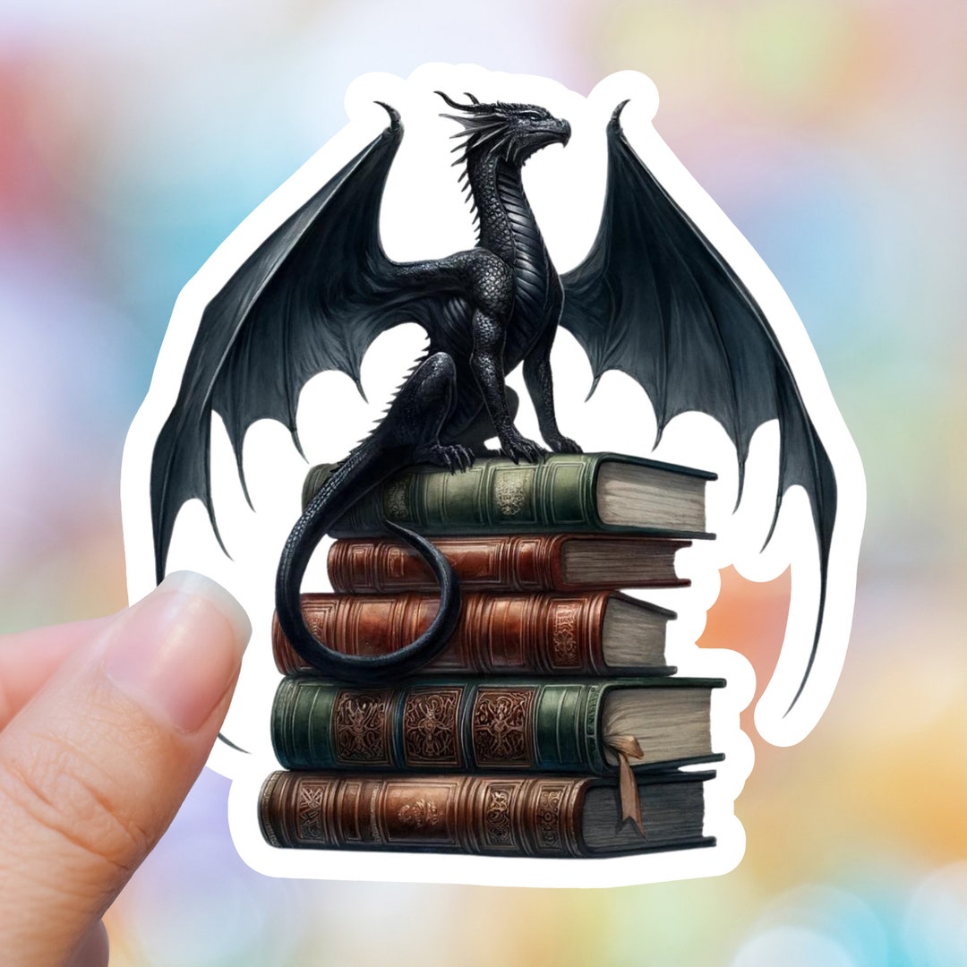 Magic Dragon Sticker, Dark Fantasy Book Decals, Halloween Gifts ...