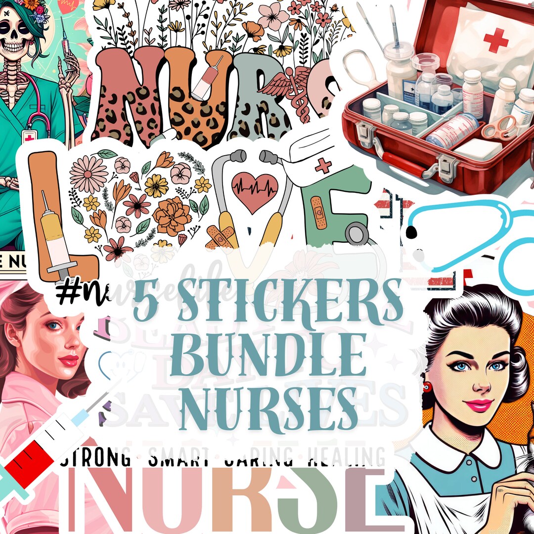 Nurse Sticker Pack of 5 Journaling Stickers Scrapbooking Supplies Nurse ...