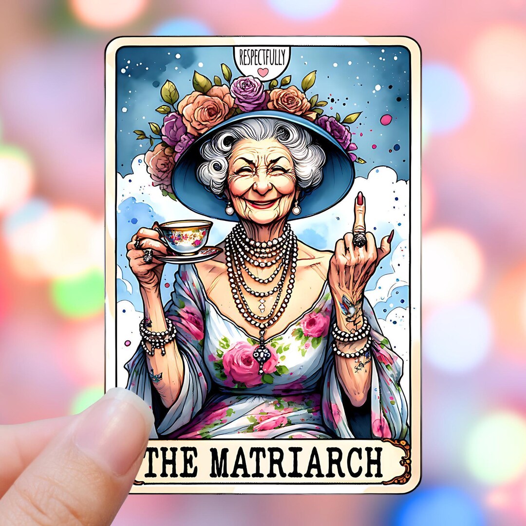The Matriarch Tarot Card Sticker, Funny Mothers Day Stickers, Gift for ...