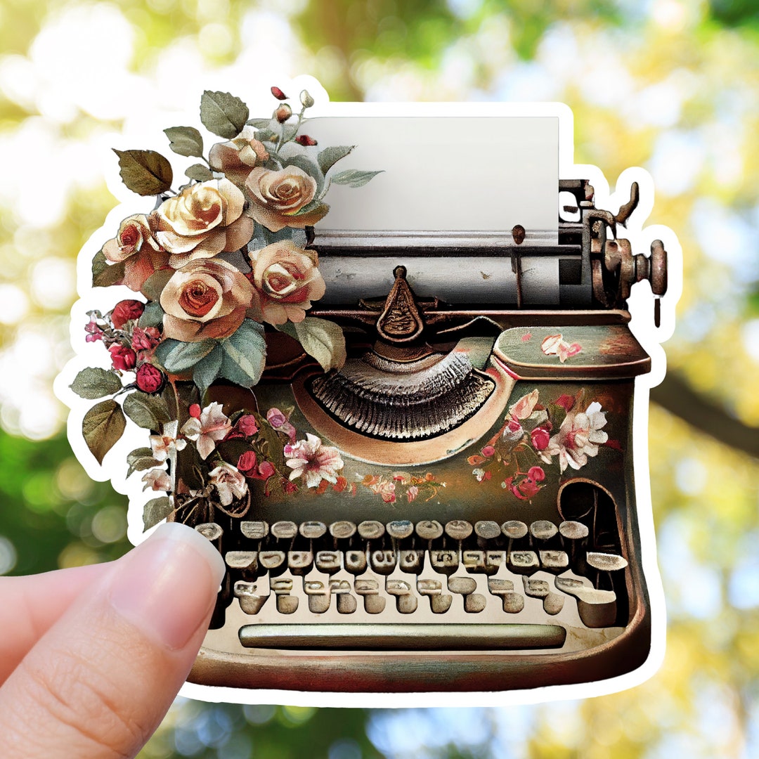 Typewriter Sticker Writer Sticker Old Fashion Antique Typewriter ...