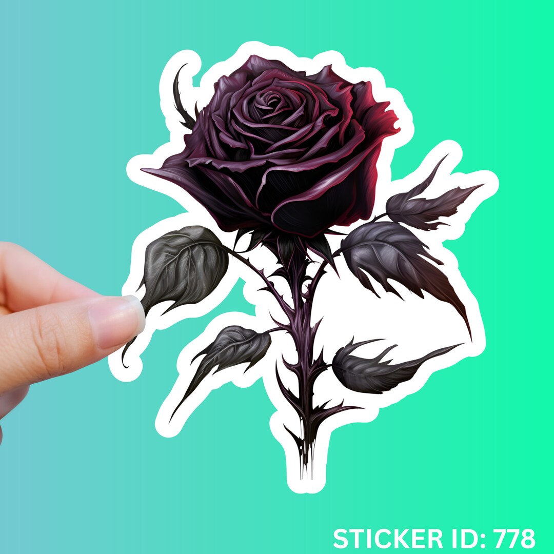 Purple Rose Sticker, Dark Fairycore Decal, Halloween Home Decor ...