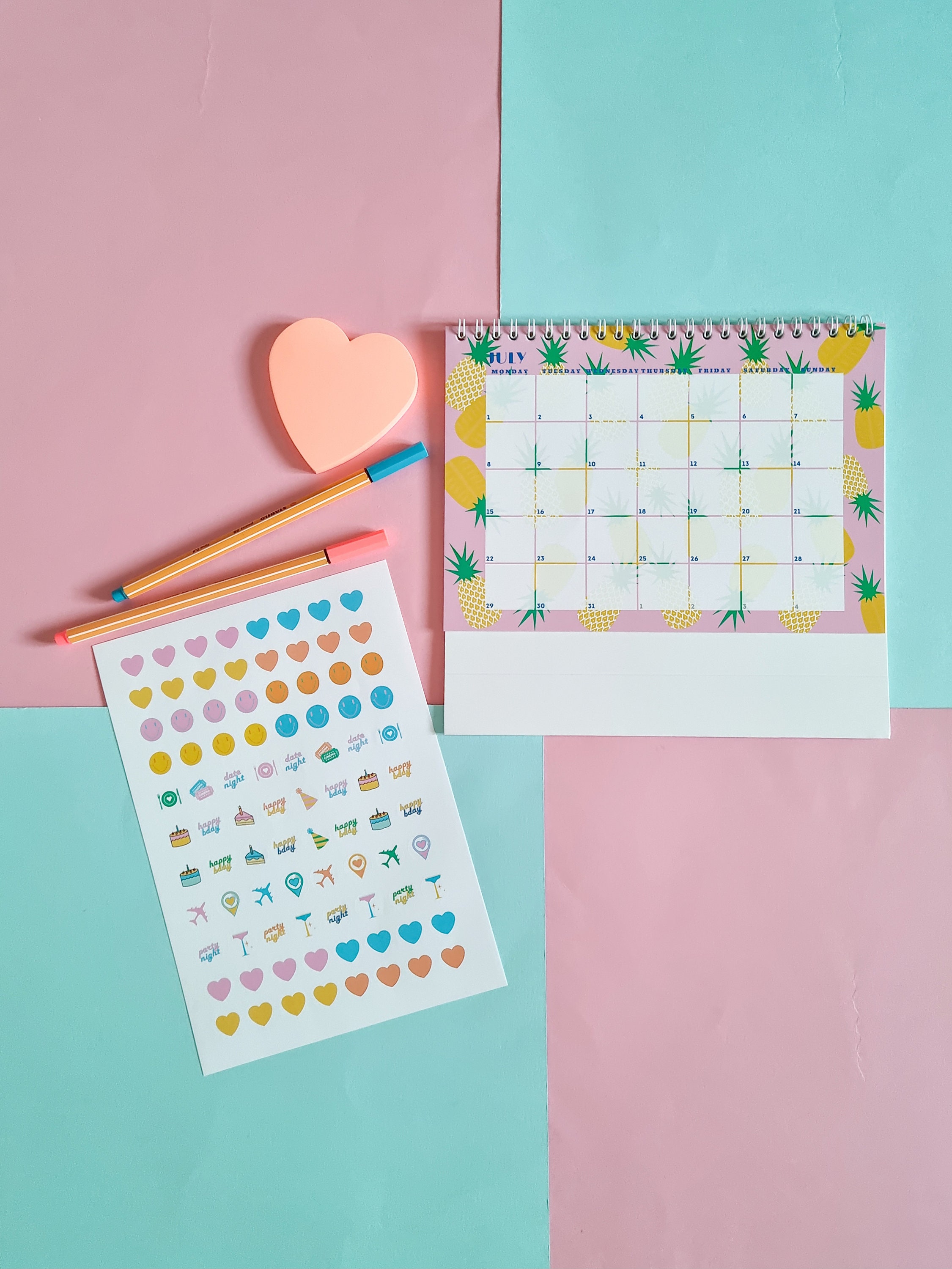 2024 Fruit Colorful Desk Home Office Kitchen Monthly Calendar A5 2024 ...