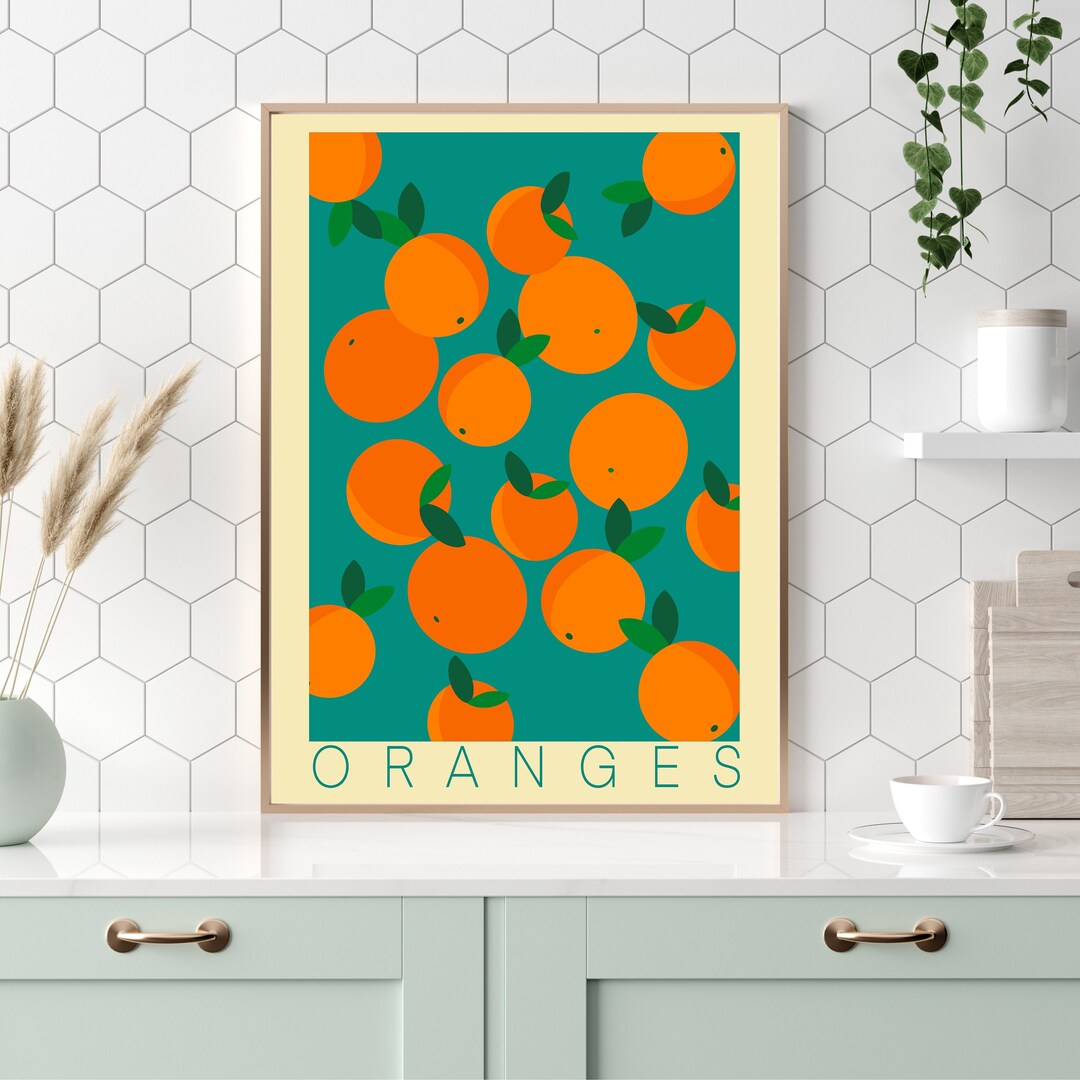 Colorful Retro Oranges Poster Kitchen Dining Room Wall Art - Etsy