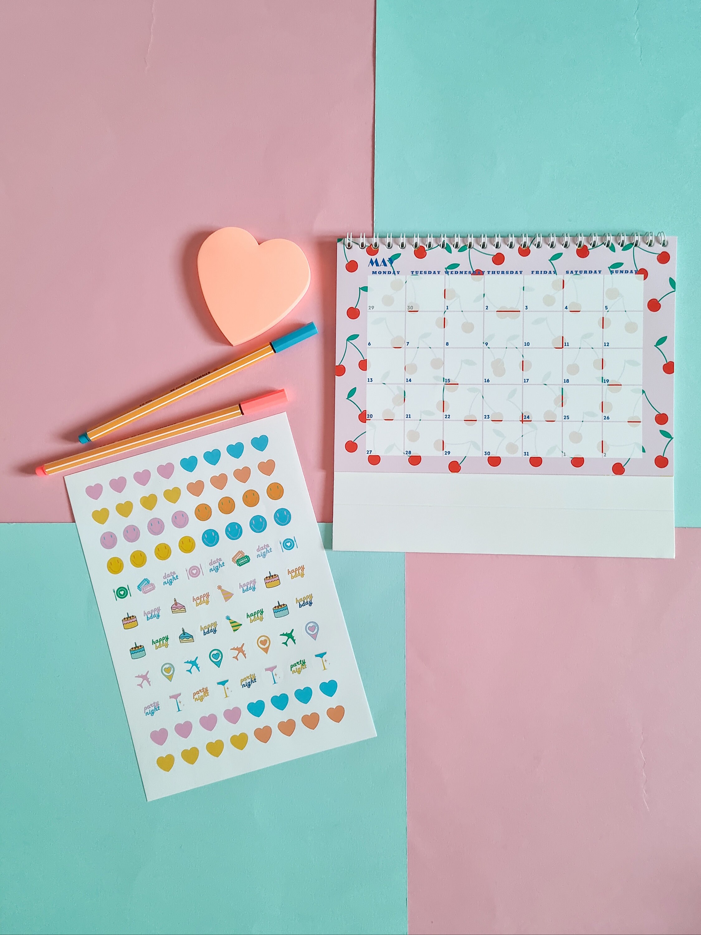 2024 Fruit Colorful Desk Home Office Kitchen Monthly Calendar A5 2024 ...