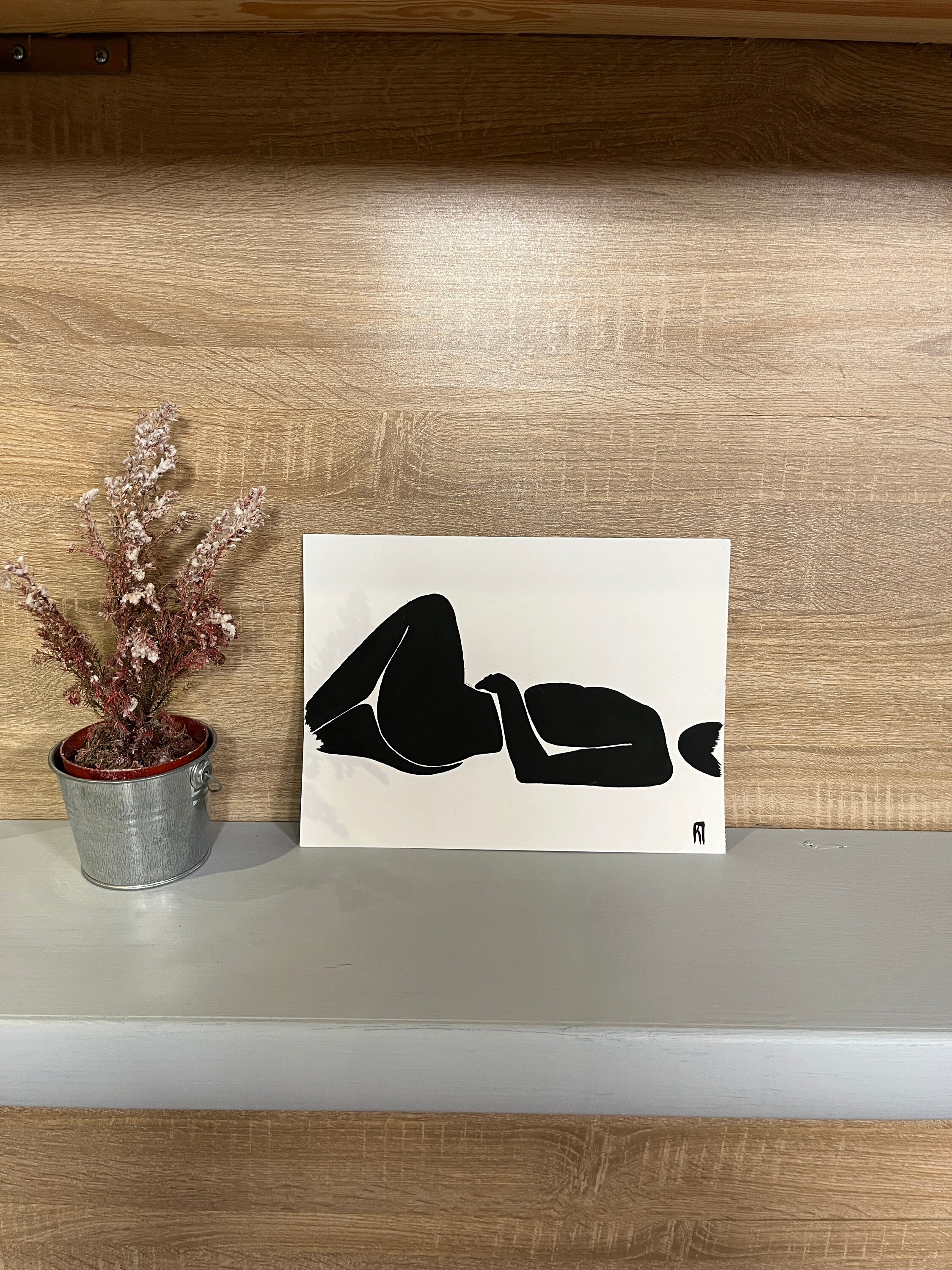 Handmade Graphic Poster lying Down - Etsy